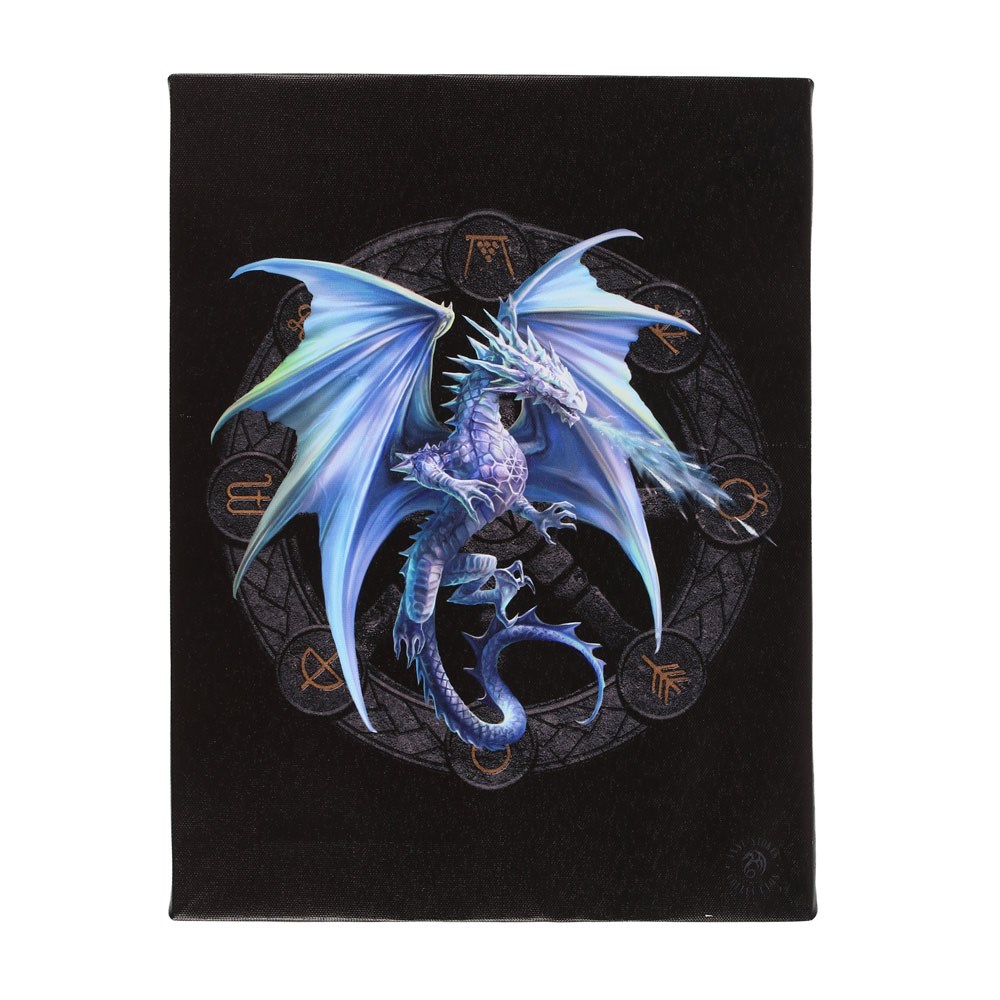 Small Yule Dragons of the Sabbats Canvas Plaque by Anne Stokes - Deja Vu